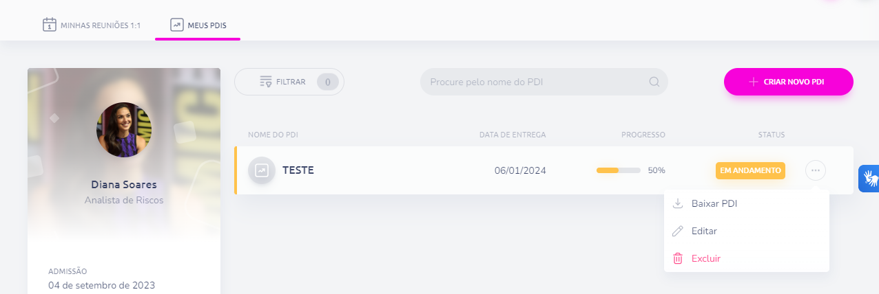 Como criar meu PDI na Convenia?